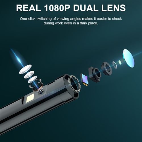 Dual Lens Inspection Endoscope 360 Degree Rotating 8.5mm Waterproof HD ...