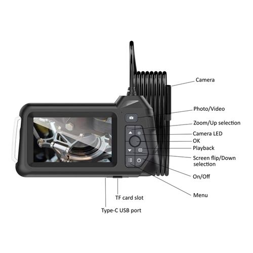 Dual Lens Inspection Endoscope 5.5mm Waterproof 1080P HD Borescope ...
