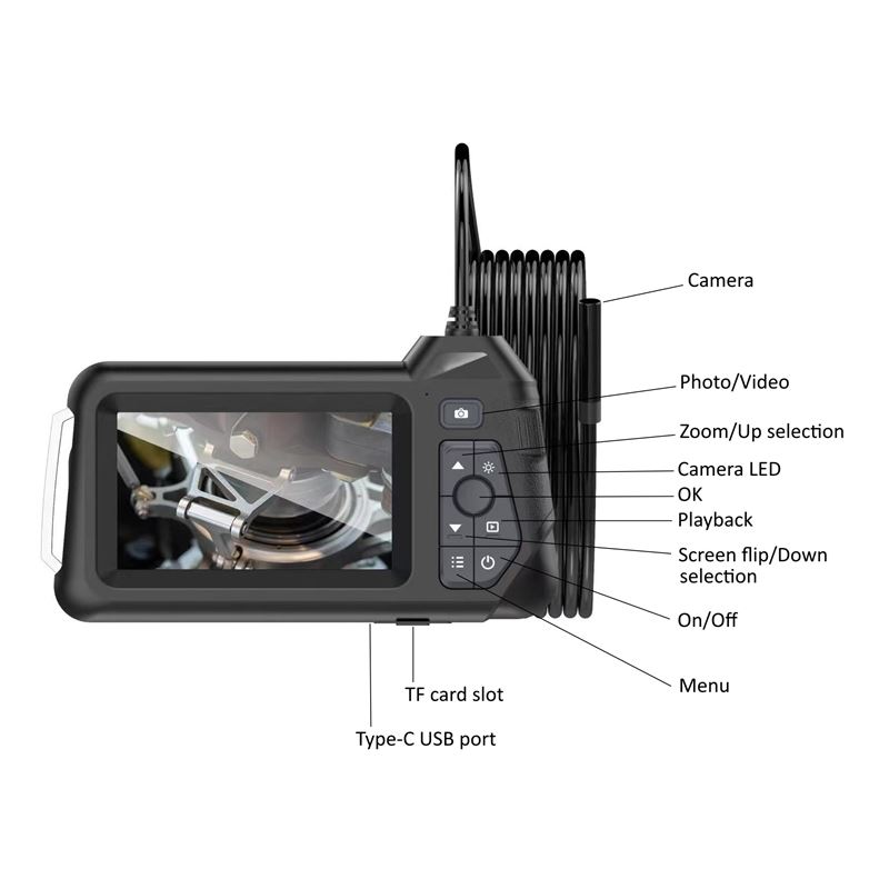 Dual Lens Inspection Endoscope 5.5mm Waterproof 1080P HD Borescope ...