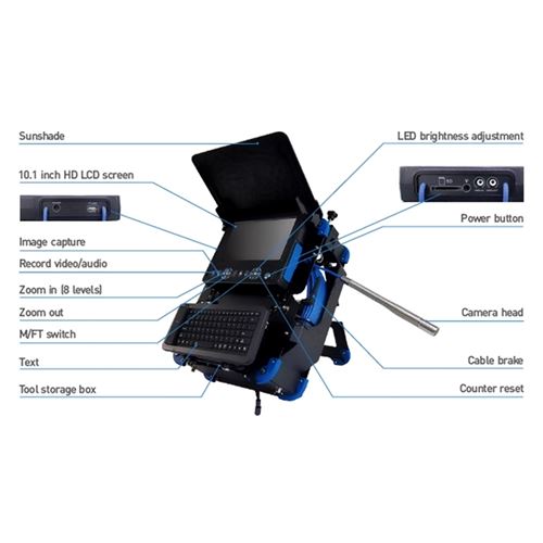 Drain CCTV Push Rod Pipe Inspection Camera System with 40m Cable, Built ...
