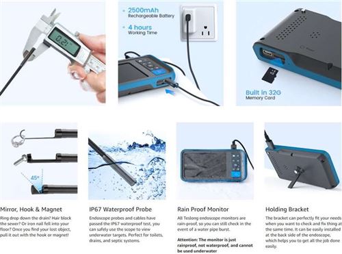 UK Inspection Camera 8mm Dual Lens Cavity Camera and Endoscope with 4.5 ...