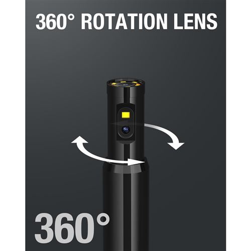 Borescope camera with rotating lens and Split screen HD quality