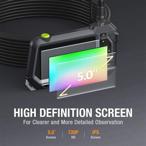 Flexible Plumbing pipe camera Borescope with 15m Probe and Skid - HD ...