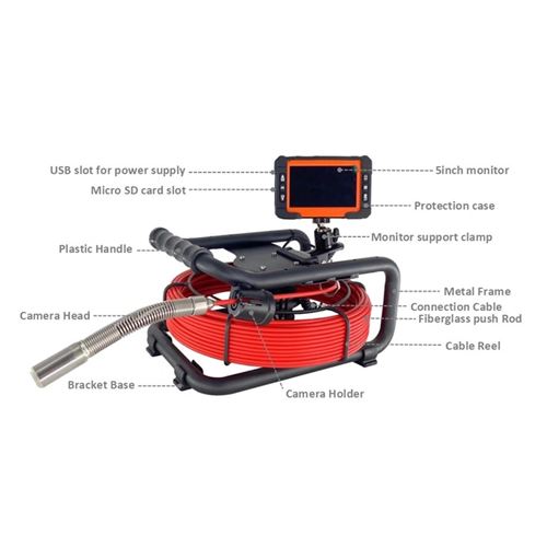 Drain-Tek Waterproof Sewer Pipe and Drain Inspection Camera System with ...