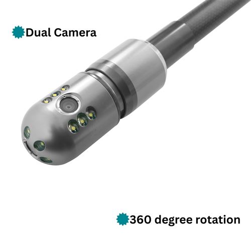 45mm Dual View 360 Degree Rotating Telescopic Video Inspection Pole ...